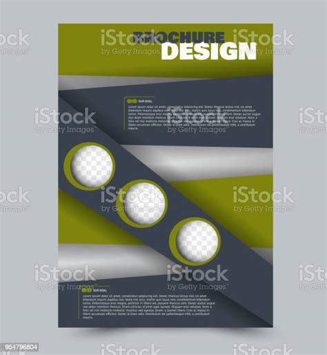 비즈니스 전단지 서식 파일 A4 크기입니다 브로셔 디자인입니다 연례 보고서 커버입니다 벡터 일러스트입니다 그린 색상입니다 0명에 대한 스톡 벡터 아트 및 기타 이미지