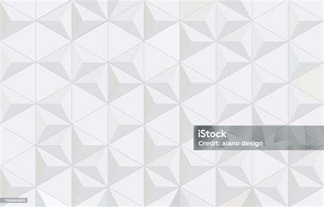 삼각형이있는 추상기하학적 흰색과 회색 배경 벡터 그림입니다 3차원 형태에 대한 스톡 벡터 아트 및 기타 이미지 3차원 형태 타일 0명 Istock