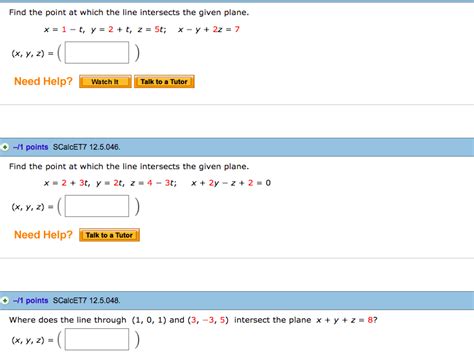 Solved Find An Equation Of The Plane The Plane Through The