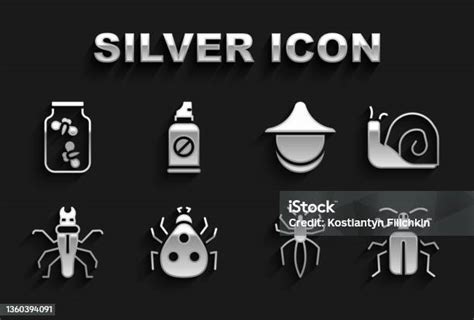 무당벌레 달팽이 차퍼 딱정벌레 거미 흰개미 양봉가 모자 반딧불 벌레를 항아리에 담고 곤충 아이콘에 스프레이 벡터 개미에 대한 스톡 벡터 아트 및 기타 이미지 Istock