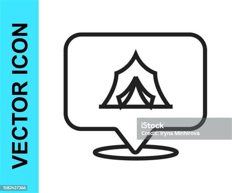 흰색 배경에 격리 된 검은 줄 서커스 텐트 아이콘 카니발 캠핑 텐트 놀이 공원 벡터 Premiere에 대한 스톡 벡터 아트 및 기타 이미지 Premiere 검은색