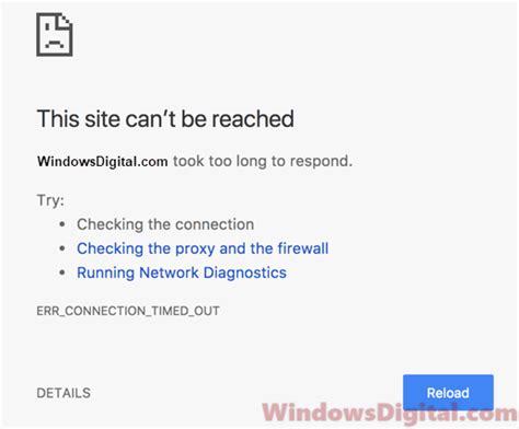 Err Connection Timed Out Chrome On Windows