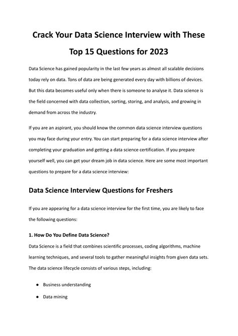 Ppt Crack Your Data Science Interview With These Top 15 Questions For 2023 Powerpoint