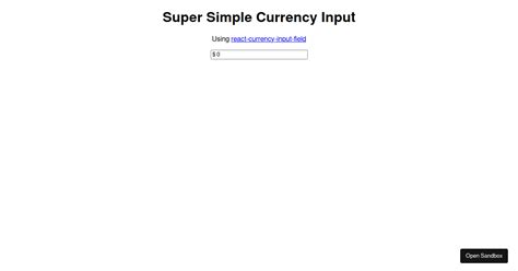 React Currency Input Field Examples Codesandbox