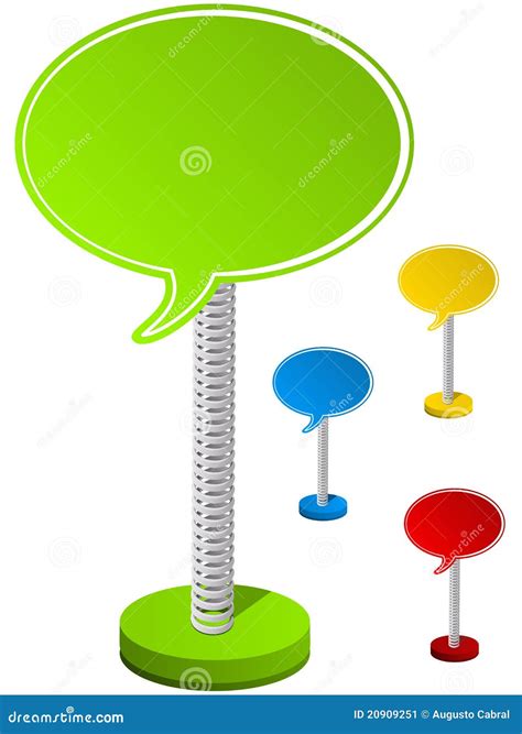 Set Of Colorful Text Box On Metal Spring Stock Image Image 20909251