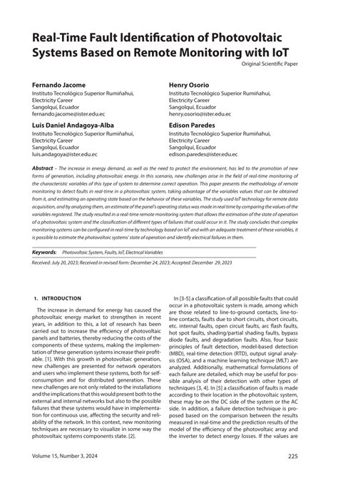 Pdf Real Time Fault Identification Of Photovoltaic Systems Based On Remote Monitoring With Iot