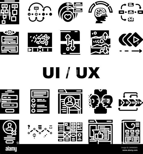 Ui Ux Web Interface Mobile Icons Set Vector Stock Vector Image Art Alamy