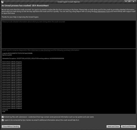 Краш игры ошибка fatal error Форум atomic heart