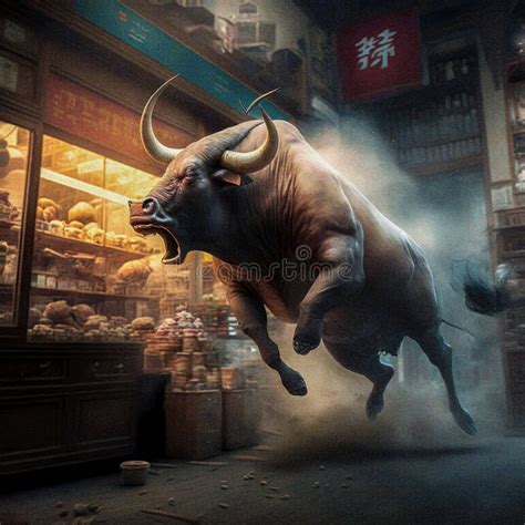 Ai Generated Chaos Bull In A China Shop Stock Illustration Illustration Of Aigenerated