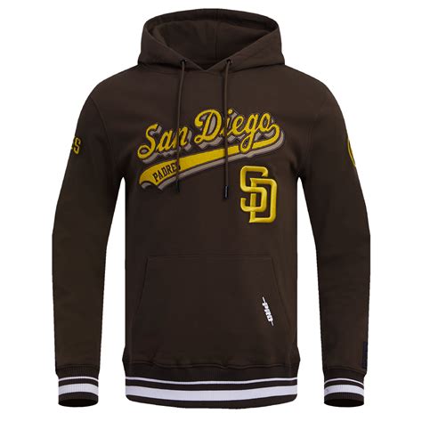 Mlb San Diego Padres Script Tail Mens Rib Fleece Pullover Hoodie Bro