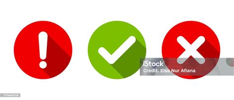 느낌표 눈금 긴 그림자가 있는 십자 아이콘입니다 경고 확인 표시 및 X 기호 기호 개념에 대한 스톡 벡터 아트 및 기타 이미지 개념 개념과 주제 거절 Istock