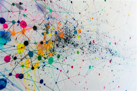 Premium Photo Produce A Dynamic Artwork Featuring Interconnected Dots And Lines Evoking The