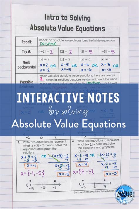Intro To Solving Absolute Value Equations Graphing Quadratics Absolute Value Equations