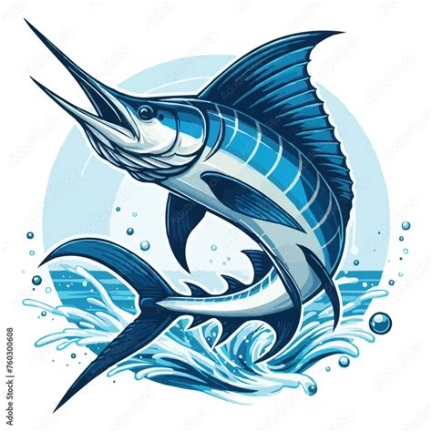 A Vibrant Clipart Image Of A Sailfish In Action Showcasing Its Dynamic