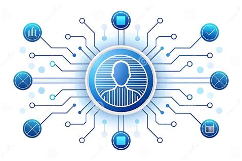 flat ai driven digital identity elements concept as abstract elements