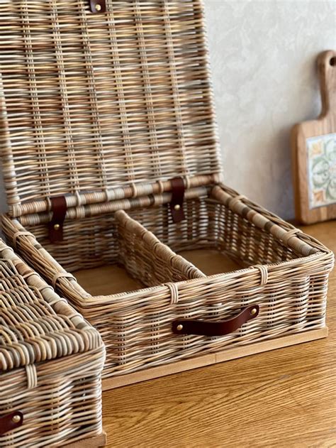 Короб для хранения прямоугольная корзина Storage Box Ротанга Плетение Корзинка для пикника