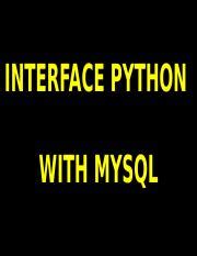 Python And MySQL Interface Front End And Back End Integration Course Hero