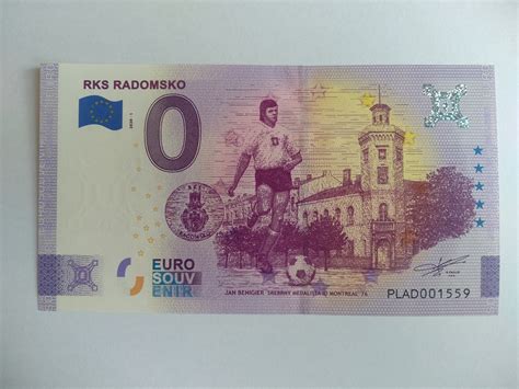 Banknot 0 Euro z wizerunkiem Jana Benigiera (wydany przez RKS Radomsko ...