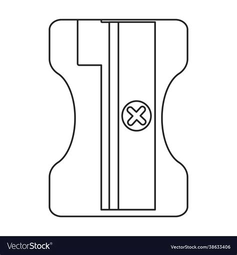 Pencil Sharpener Outline Icon Royalty Free Vector Image