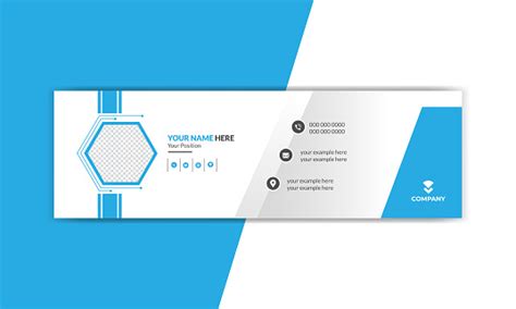 전자 메일 서명 템플릿 디자인입니다 회사 메일 비즈니스 전자 메일 서명 배너입니다 저자 사진이 있는 비즈니스 이메일 서명은 현대적이고 최소한의 레이아웃을 배치합니다 0명에