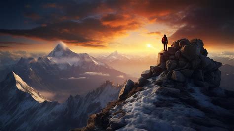 AI Generated Mountain Summit Achievers Background 42192392 Stock Photo