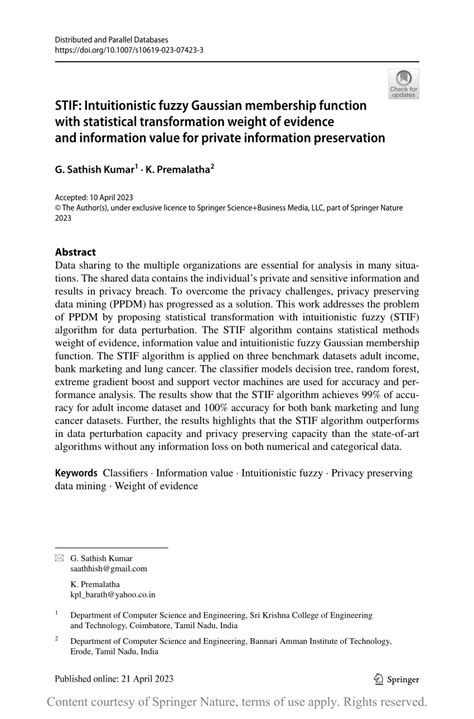 Stif Intuitionistic Fuzzy Gaussian Membership Function With