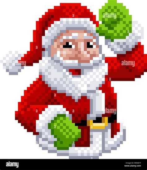 Santa Claus 8 Bit Video Game Pixel Art Style Stock Vector Image And Art