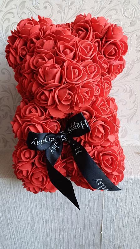 Ведмедик з троянд — ціна 300 грн у каталозі Статуетки Купити товари для дому та побуту за