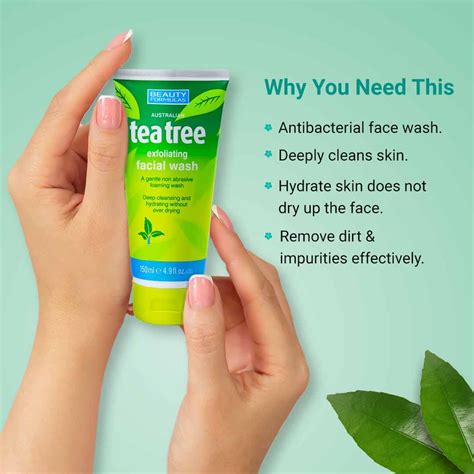 Beauty Formulas Tea Tree Exfoliating Facial Wash
