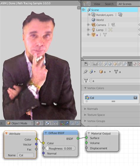 Import Ply Doesn T Display Vertex Colors Blender Stack Exchange