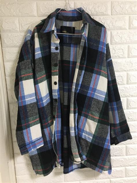 오버핏 체크모직 셔츠코트 헬로마켓