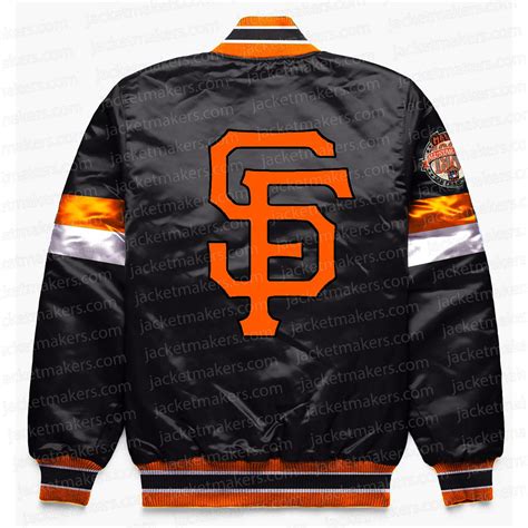 Black Varsity Satin Starter San Francisco Giants Home Game Jacket