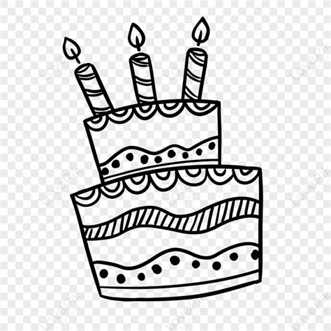 생일 일러스트 케이크 촛불 흑백 선 초안 클립 아트축복만화 Png 일러스트 무료 다운로드 Lovepik