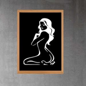 Naked Teen Nude Girl Wall Art Naked Women Wall Art Illustration Wall Art Black And White