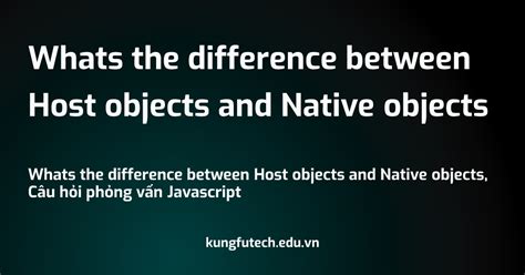 Whats The Difference Between Host Objects And Native Objects