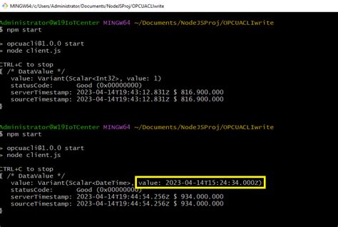Opc Ua Client Read Data From Kepware Enterprise Ua Server Issue Node Opcua Node Opcua