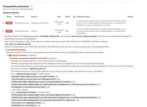 Plugin Verifier Package Comjetbrainspython Is Not Found Intellij Platform Jetbrains