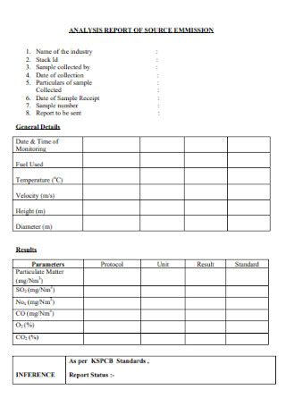SAMPLE Analysis Report Templates In PDF MS Word