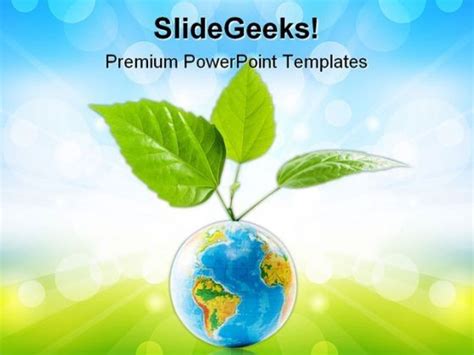 Globe With Leaves Nature PowerPoint Templates And PowerPoint Backgrounds