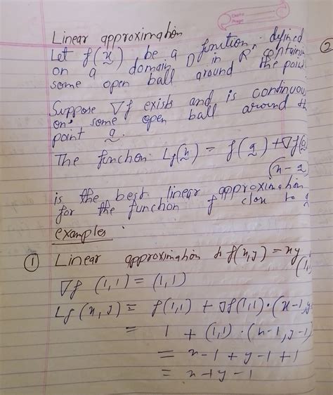 Linear Approximation Lecture Notes Liner Gpp1oximgho Lot 73 Seme