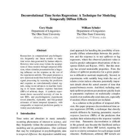 Deconvolutional Time Series Regression A Technique For Modeling Temporally Diffuse Effects
