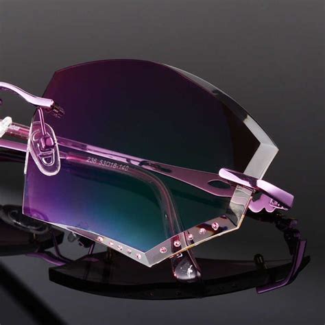 Prescription Glasses Women Rimless Eyeglasses Customized Myopia Hyperopia Glasses Progressive