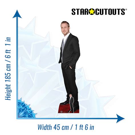 Cs786 Ryan Gosling Black Suit Cute Smile Height 185cm Lifesize Cardboa
