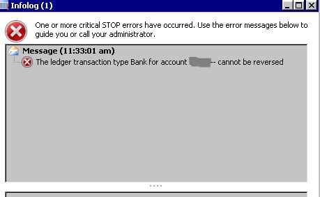 DAX The Ledger Transaction Type Bank For Account Xxxxxx Cannot Be Reversed