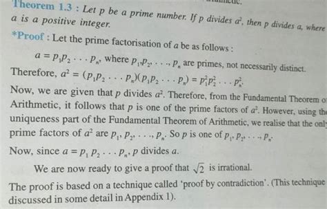 Theorem 1 3 Let P Be A Prime Number If P Divides A2 Then P Divides A
