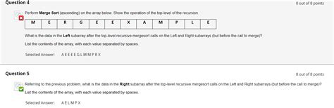 Solved Perform Merge Sort Ascending On The Array Below