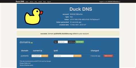 dynamic dns with duckdns