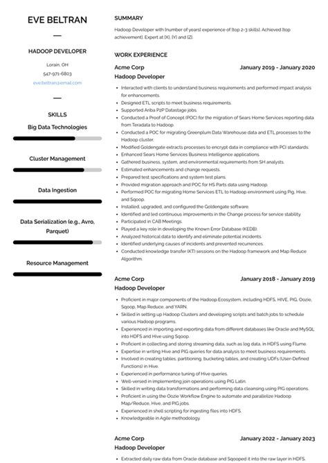 3 Hadoop Developer Resume Examples And Templates