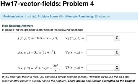 Solved Hw17 Vector Fields Problem 4 Problem Value 1 Chegg Com