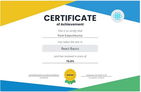 React Certification W3docs Webdevelopment Continuouslearning